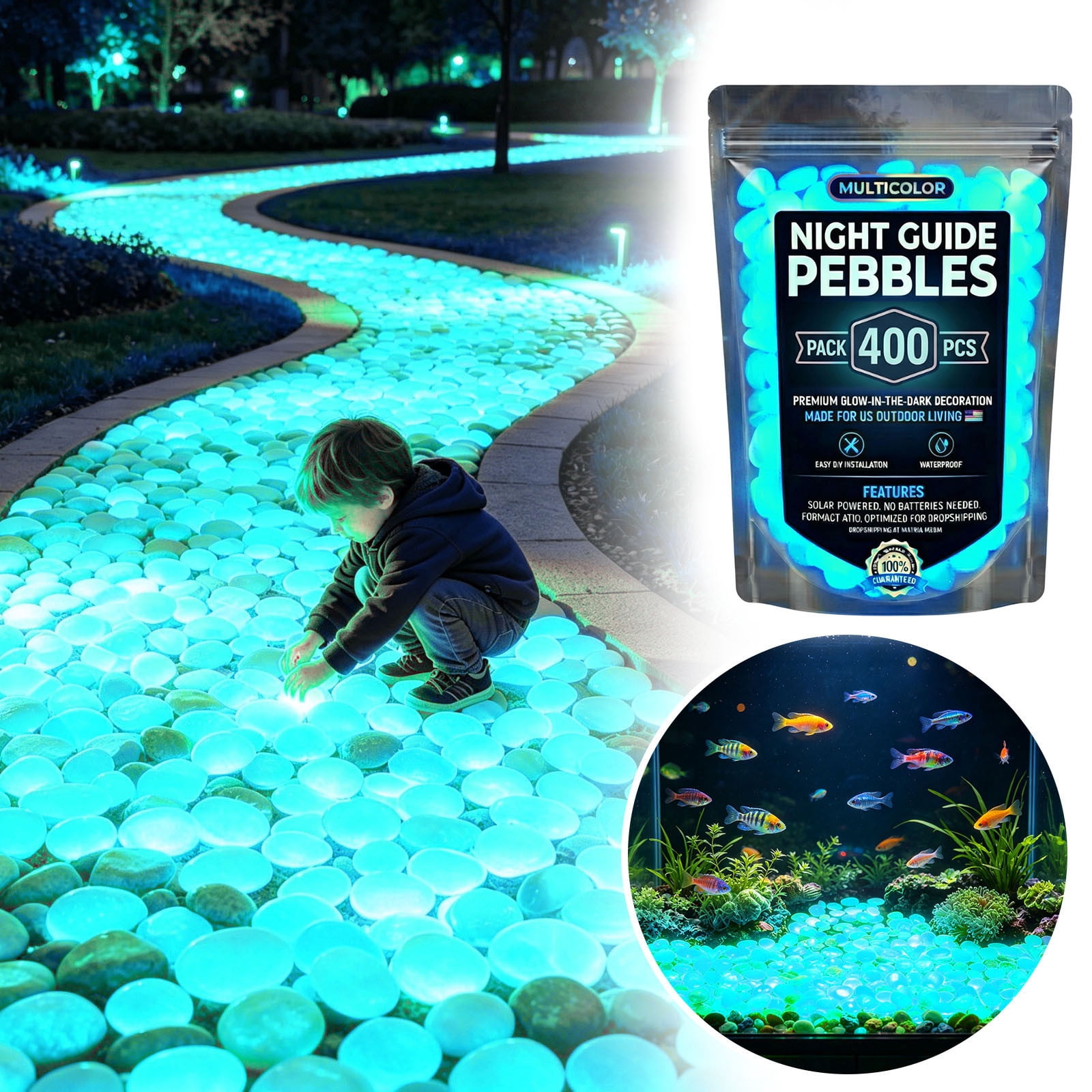 2026 Colorful Glow In The Dark Garden Stones Night Luminous Pebbles ...