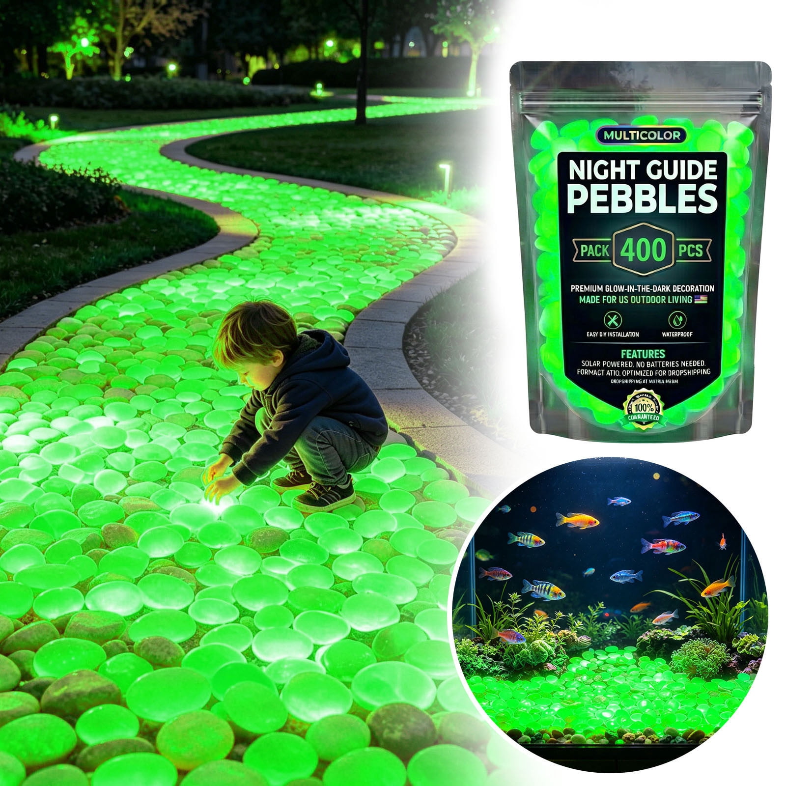 2026 Colorful Glow In The Dark Garden Stones Night Luminous Pebbles ...