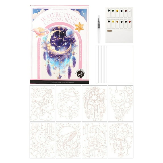 2026 Creative Stress Relief Kit Watercolor Painting Book 3-Fold Water ...