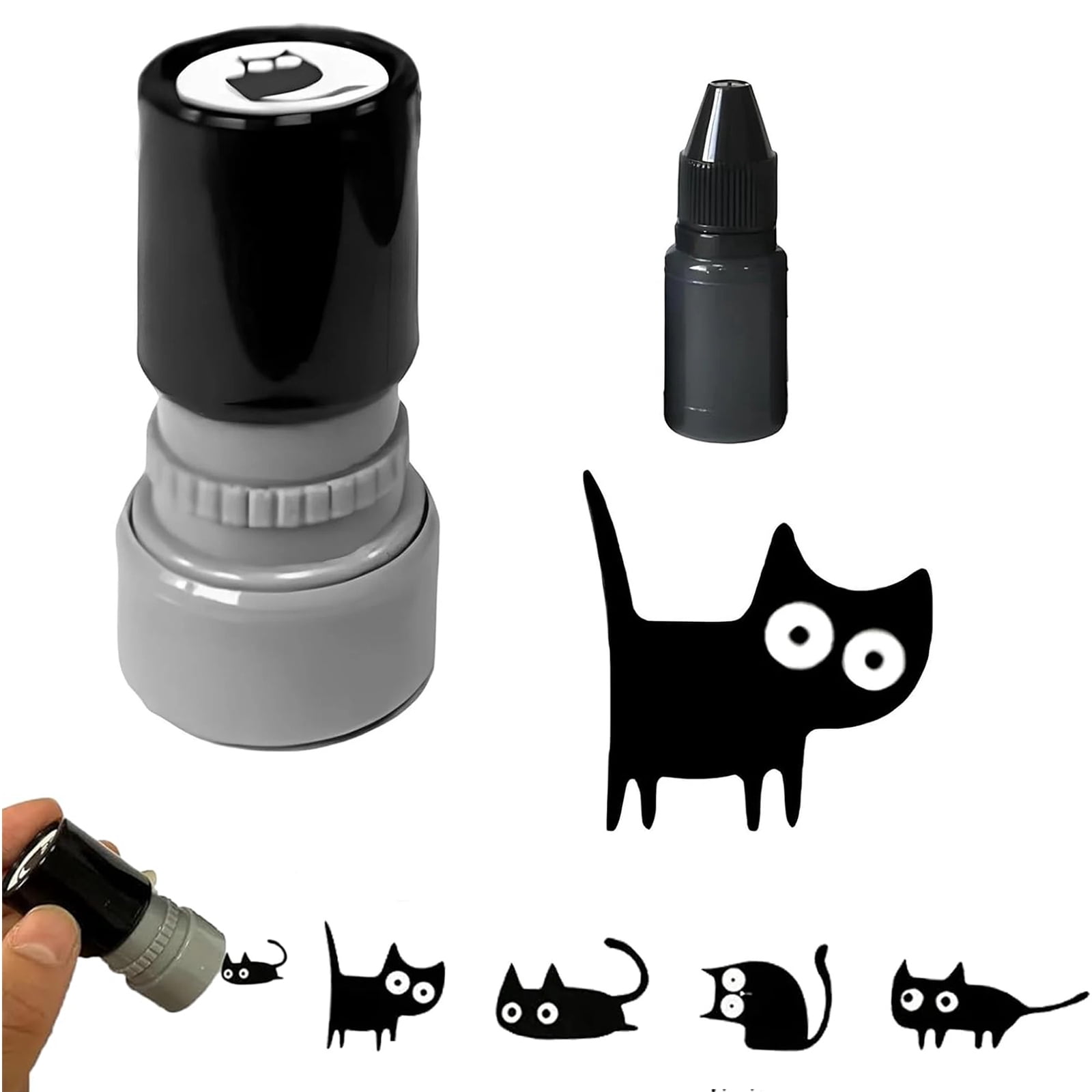 2026 Cute Black Cat Kitten Stamps for Stamp Cards, 4Pcs Cat Pattern ...