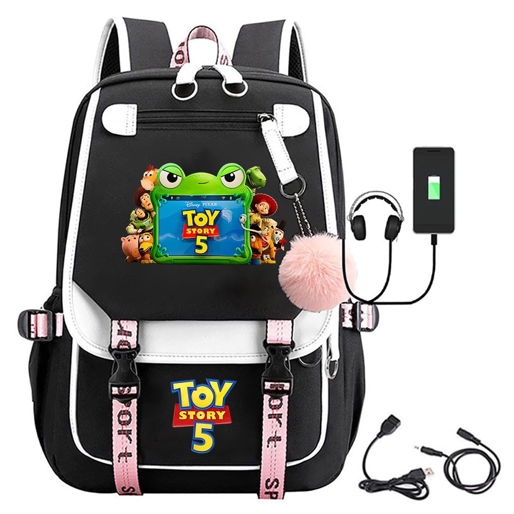 2026 Cute Cartoon Toy Adventure 5 Cool Printed Backpack, with USB ...