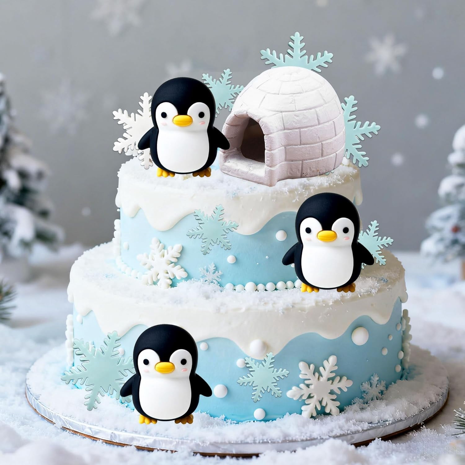 2026 Cute Penguin Cake Toppers Winter Wonderland Birthday Party ...