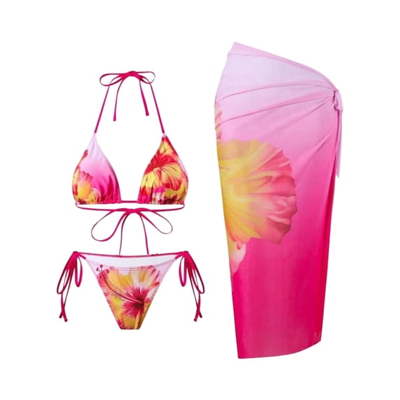 2026 Cute Split Bikini Swimsuit High Waisted Bikini Push Up Three Piece ...