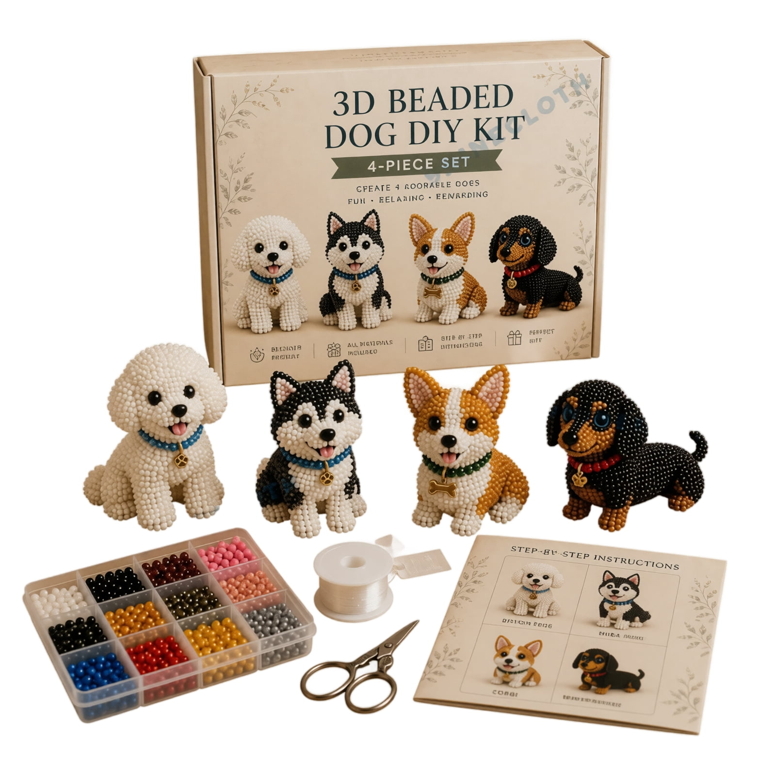 2026 DIY Animal Beading Kit, 3D Beaded Dog Craft Set, Handmade Art Kit ...