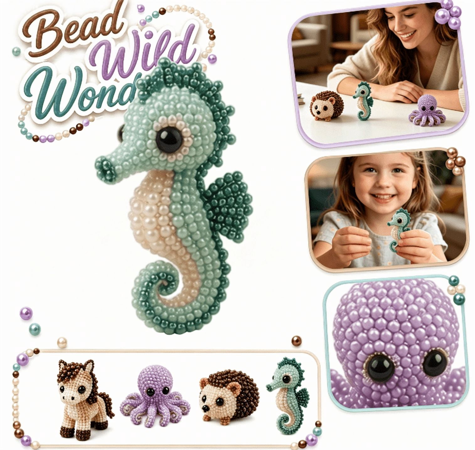 2026 DIY Animal Beading Kit for Adults & Teens, Cute 3D Animal Bead ...