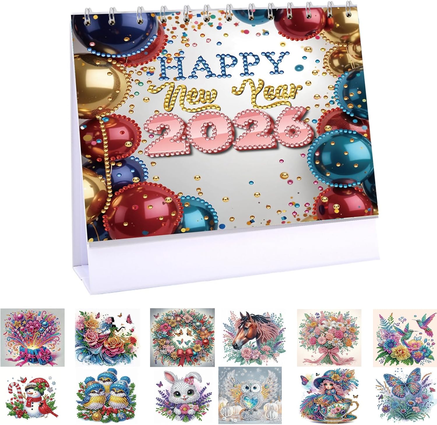 2026 DIY Art Desk Calendar Thick Paper Calendar Ornaments Double-Sided ...