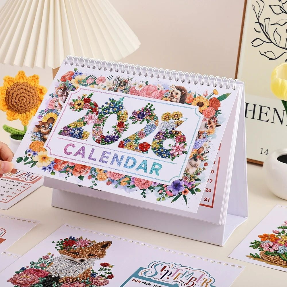 2026 DIY Desk Calendar - 12 Floral & Animal Designs (8.5x11"),DIY ...