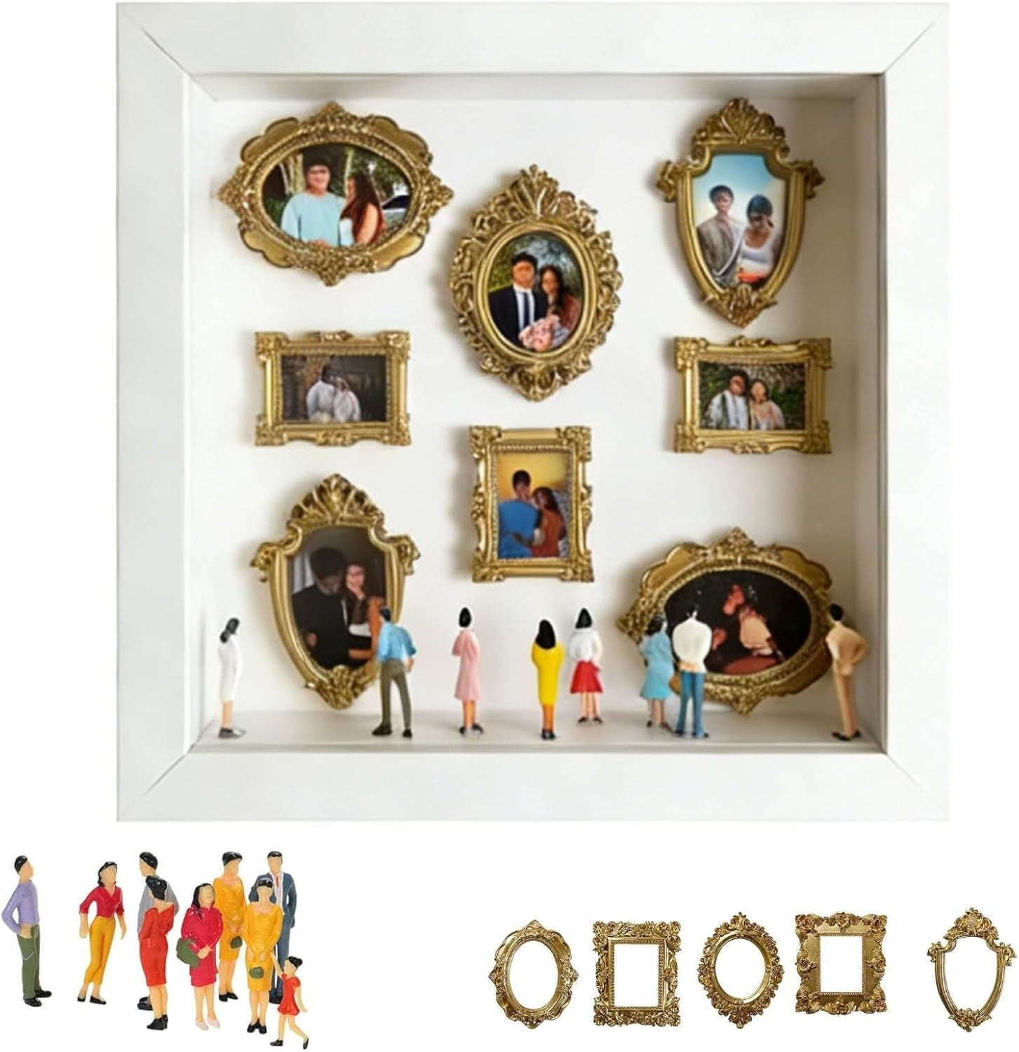 2026 DIY Mini Museum Silhouette Box, Tiny Frame Box with Mini Figurines ...