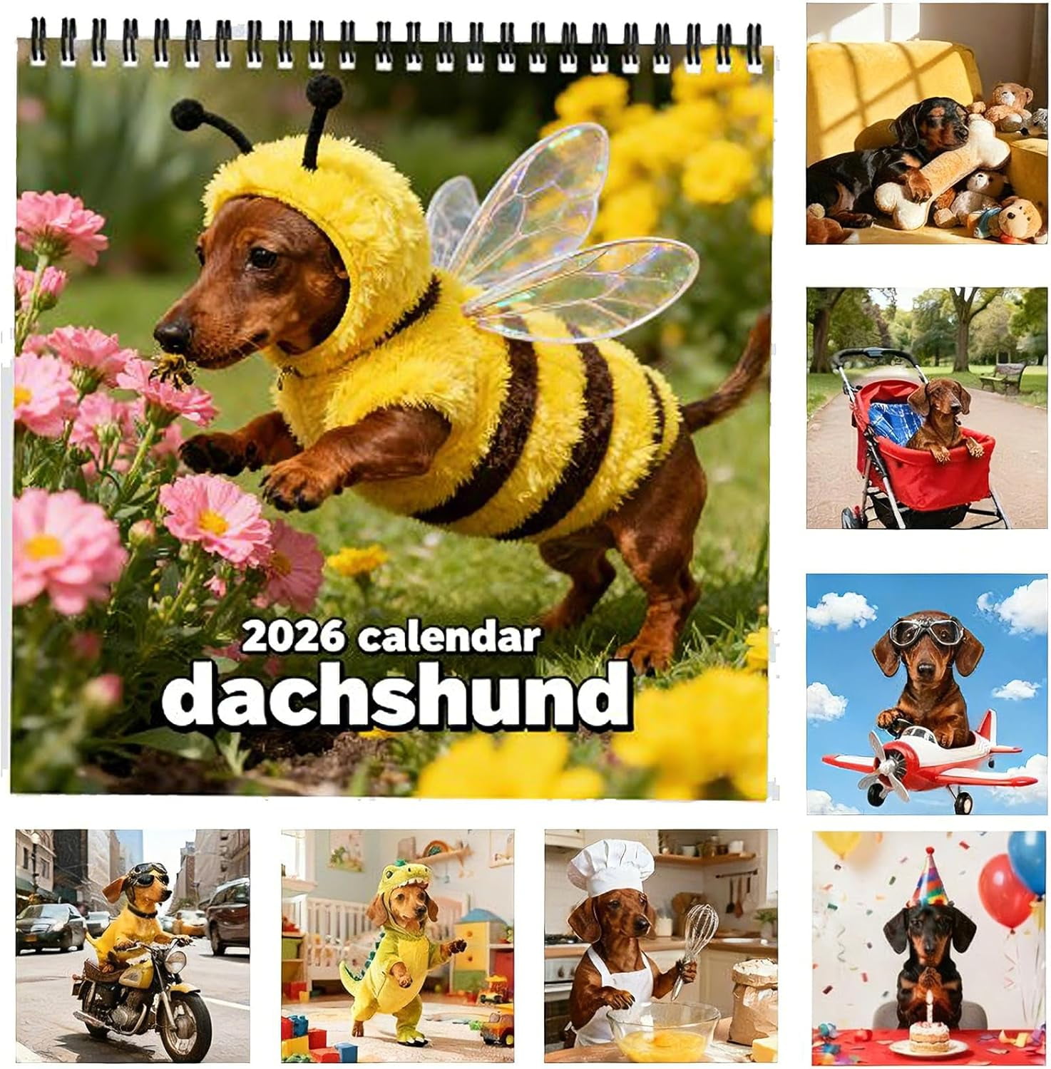 2026 Dachshund Wall Calendar，12-Month Sausage Dog Calendar with Cute ...