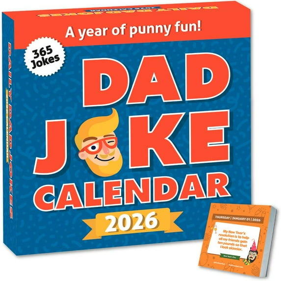 2026 Dad Joke Desktop Calendar - 365 Daily Jokes, Full-Color Tear-Off ...