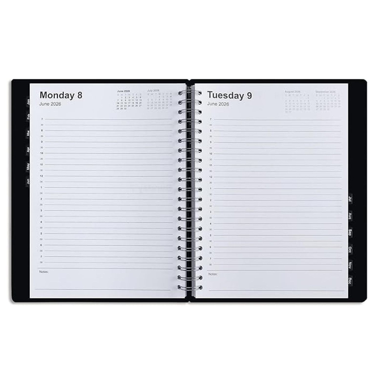 2026 Daily Planner 8.5 x 11, Appointment Book with Tabs - Black ...