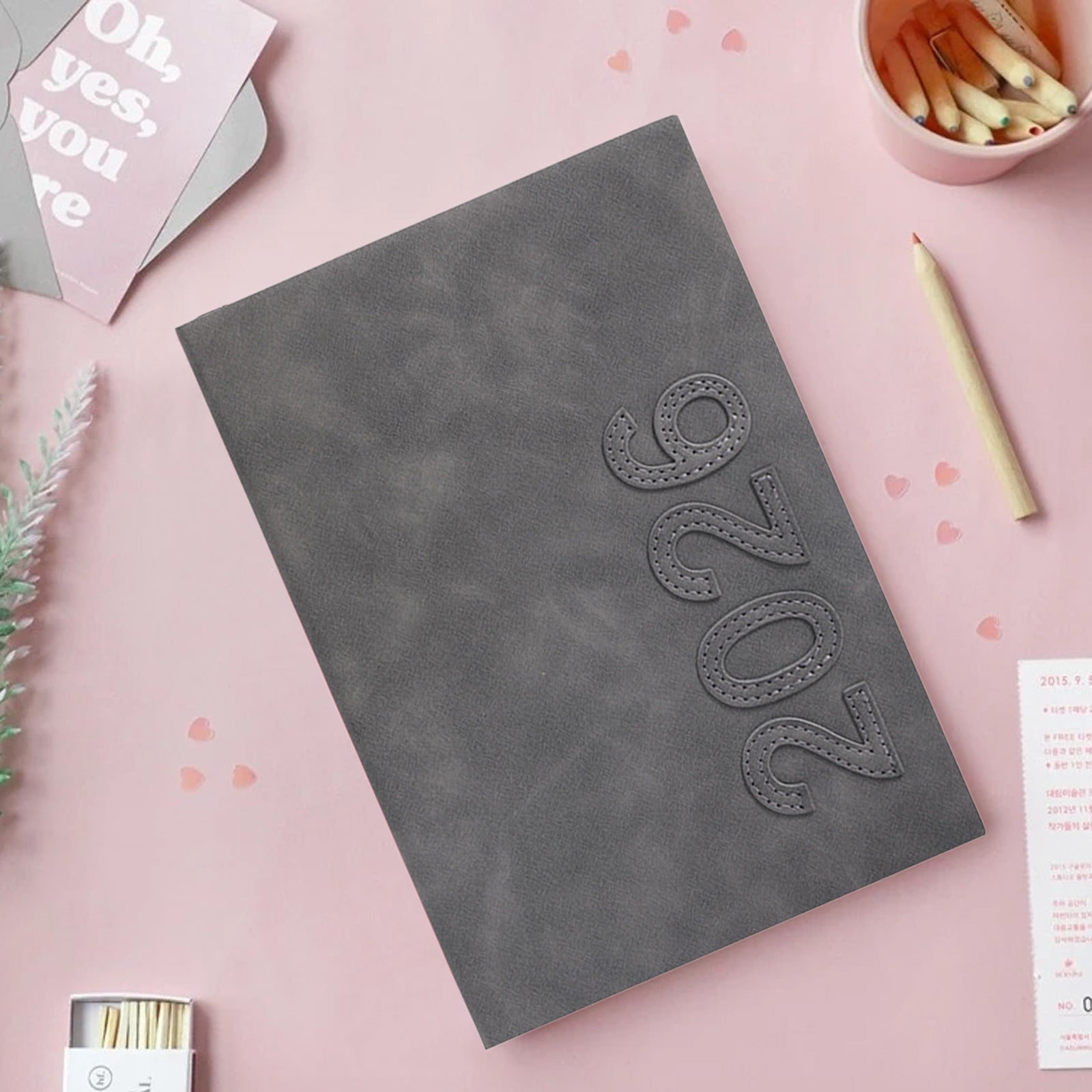 2026 Daily Planner, A5 Spiral Bound Organizer with Leather Cover, Thick ...