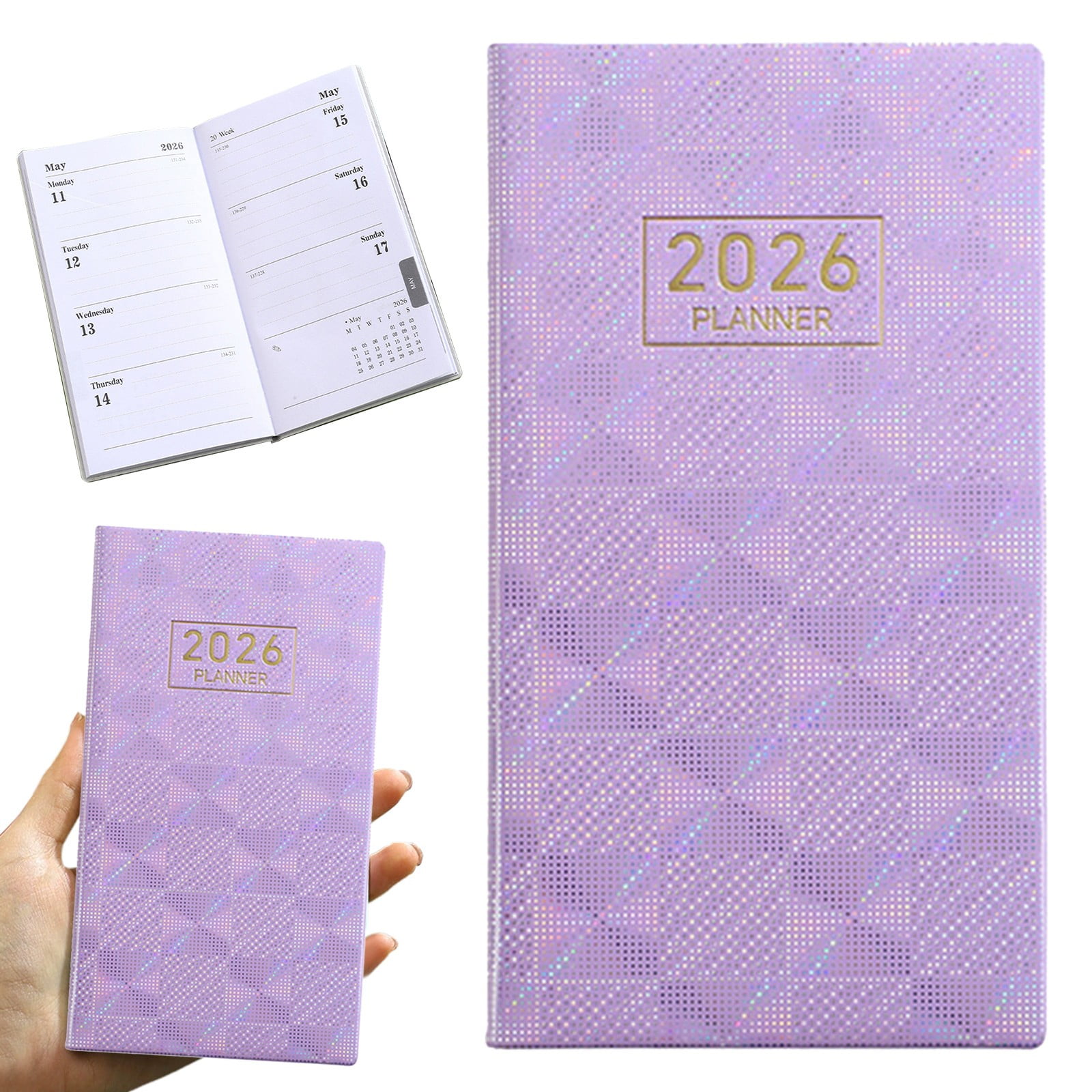 2026 Daily Planner - Laser Purple E,School Notebook Organizers Plan ...
