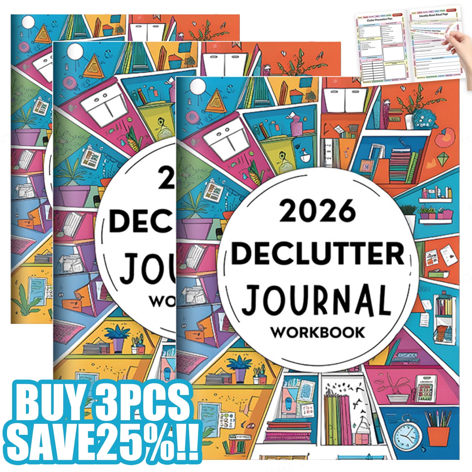 2026 Declutter Journal Workbook, 60 Page Guided Organization Planner ...