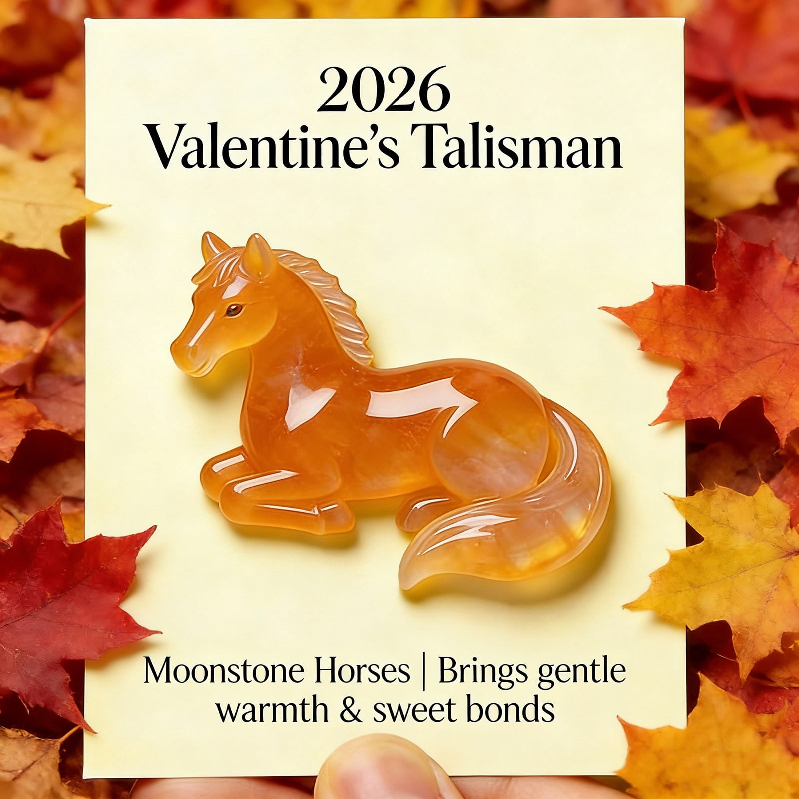 2026 Decorative Moonstone Ornament with Horse Symbols, Gentle Warmth ...