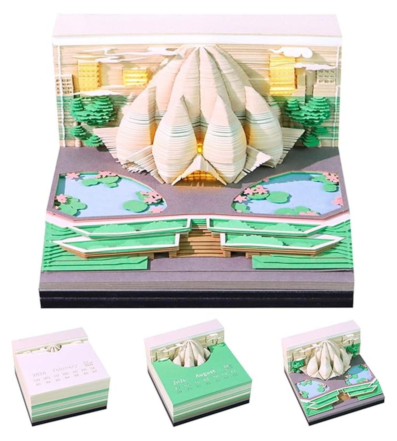 2026 Desk Calendar, 3D Tear-away Calendar, Paper Carving Art Memo Pad ...