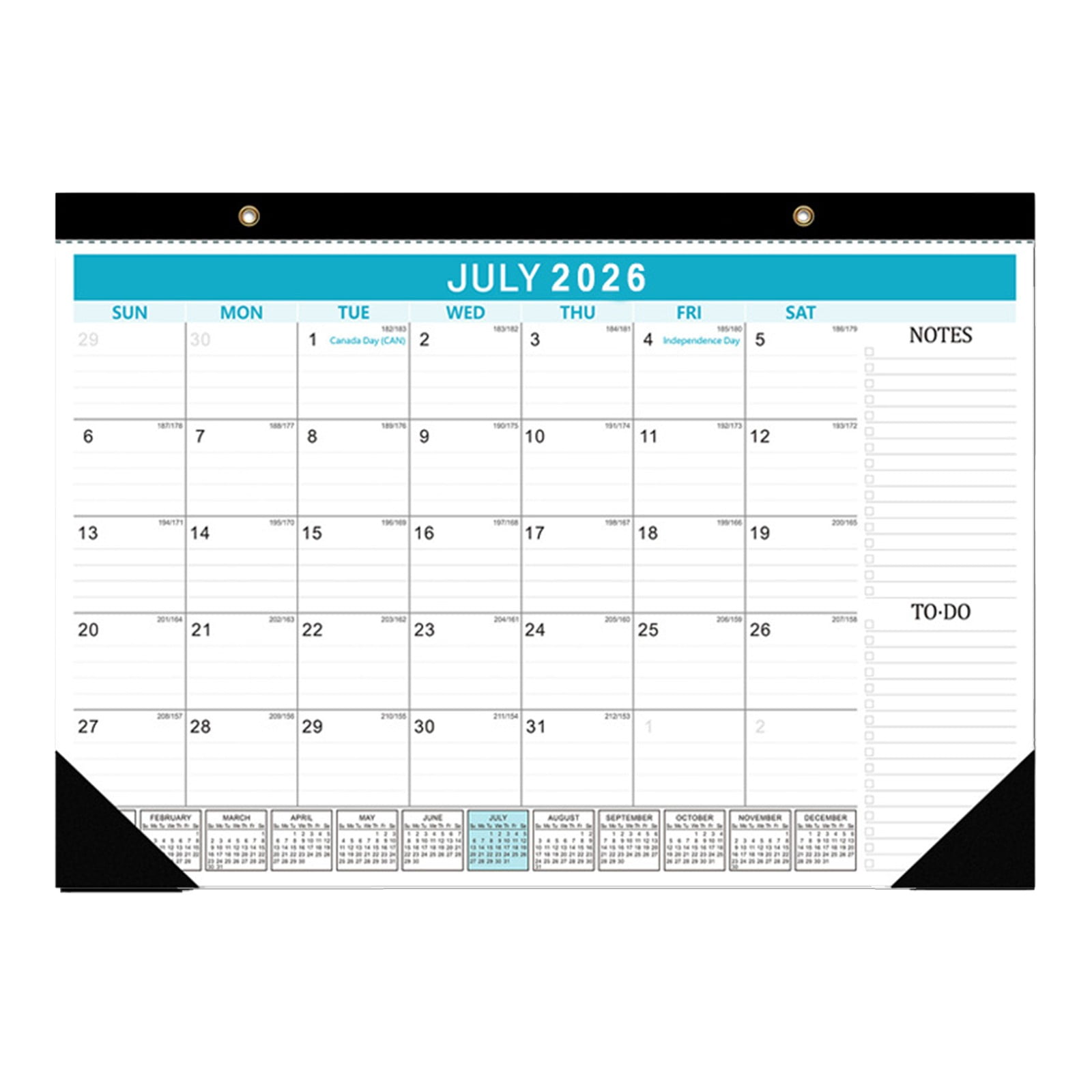 2026 Desk Calendar with Corner Protector 17"x12" – 18 Months Monthly ...