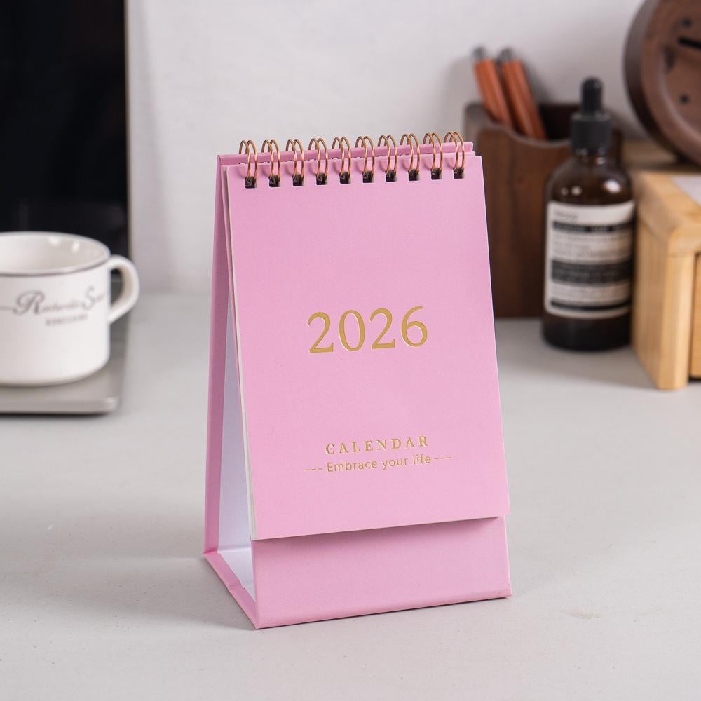 2026 Desk Calendar Simple English Standing Desktop Calendars Spiral ...