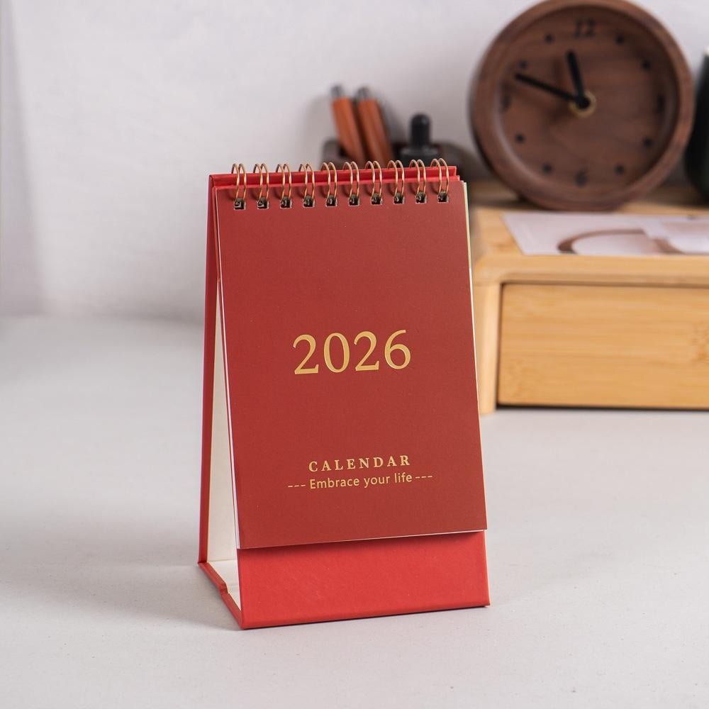2026 Desk Calendar Simple English Standing Desktop Calendars Spiral ...