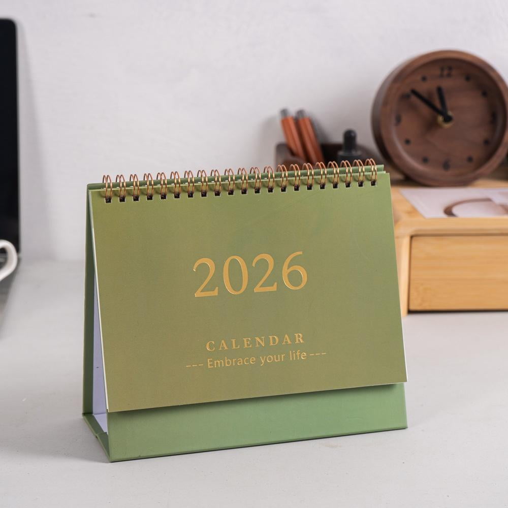 2026 Desk Calendar Simple English Standing Desktop Calendars Spiral ...