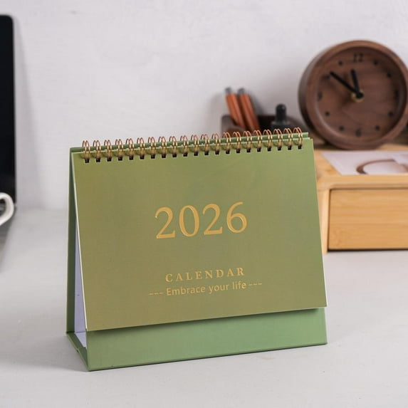 2026 Desk Calendar Simple English Standing Desktop Calendars Spiral ...