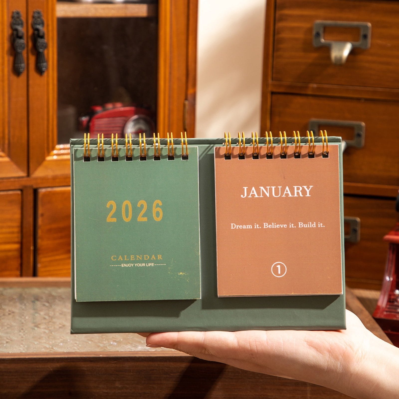 2026 Desk Calendar Standing Flip 6.57" x 4.72" Academic Year Monthly ...