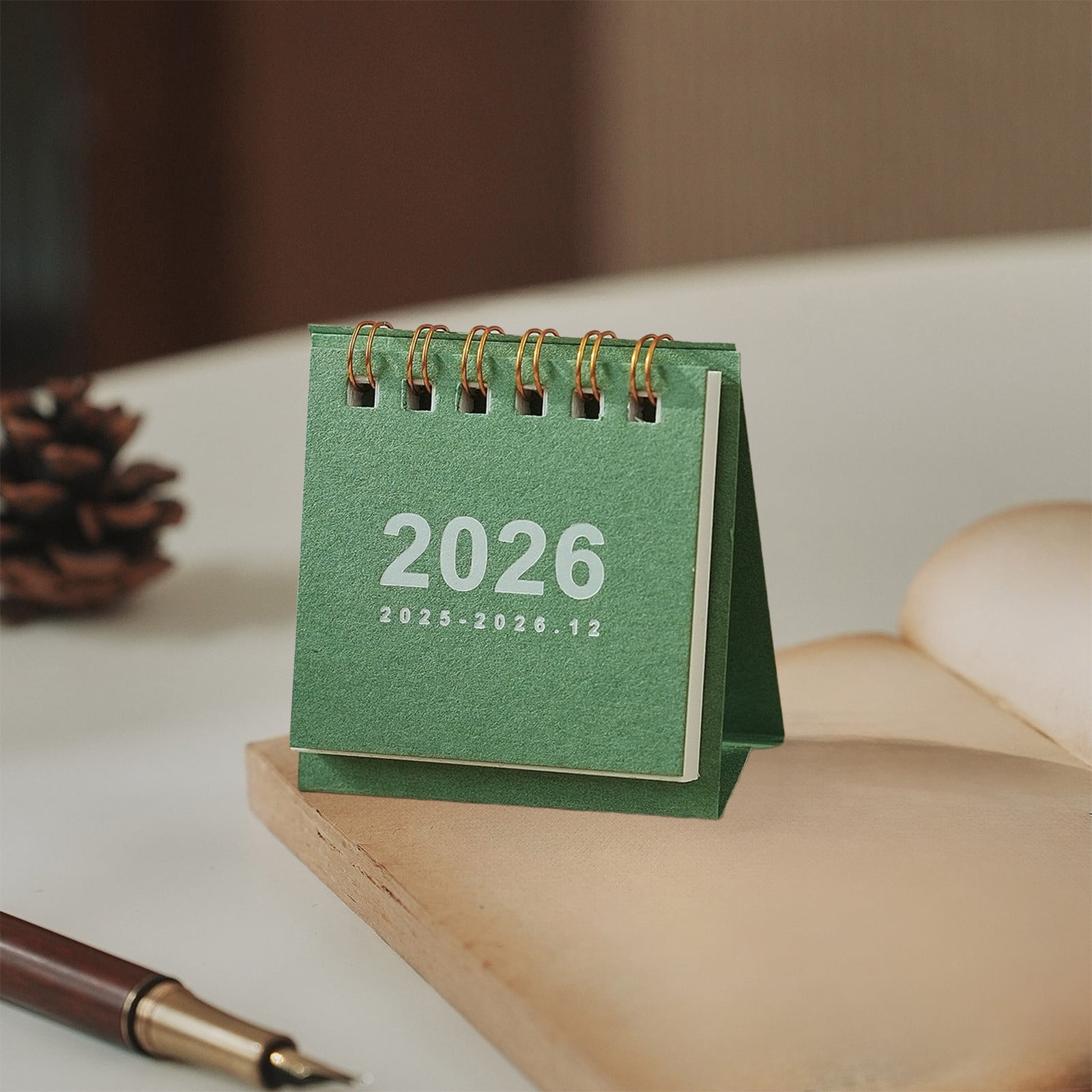 2026 Desk Calendar | Vintage Mini Desktop Organizer - Portable Coil ...