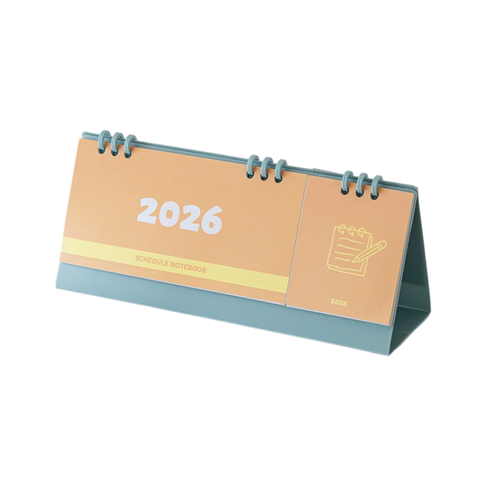 2026 Desk Calendar with Writing Notepads Plastic Binding Comb Office ...