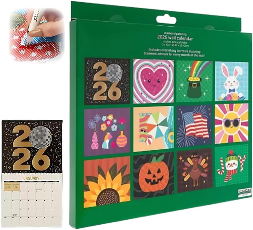 2026 Diamond Painting Wall Calendar Kit, Diy Diamond Art Wall Calendar ...