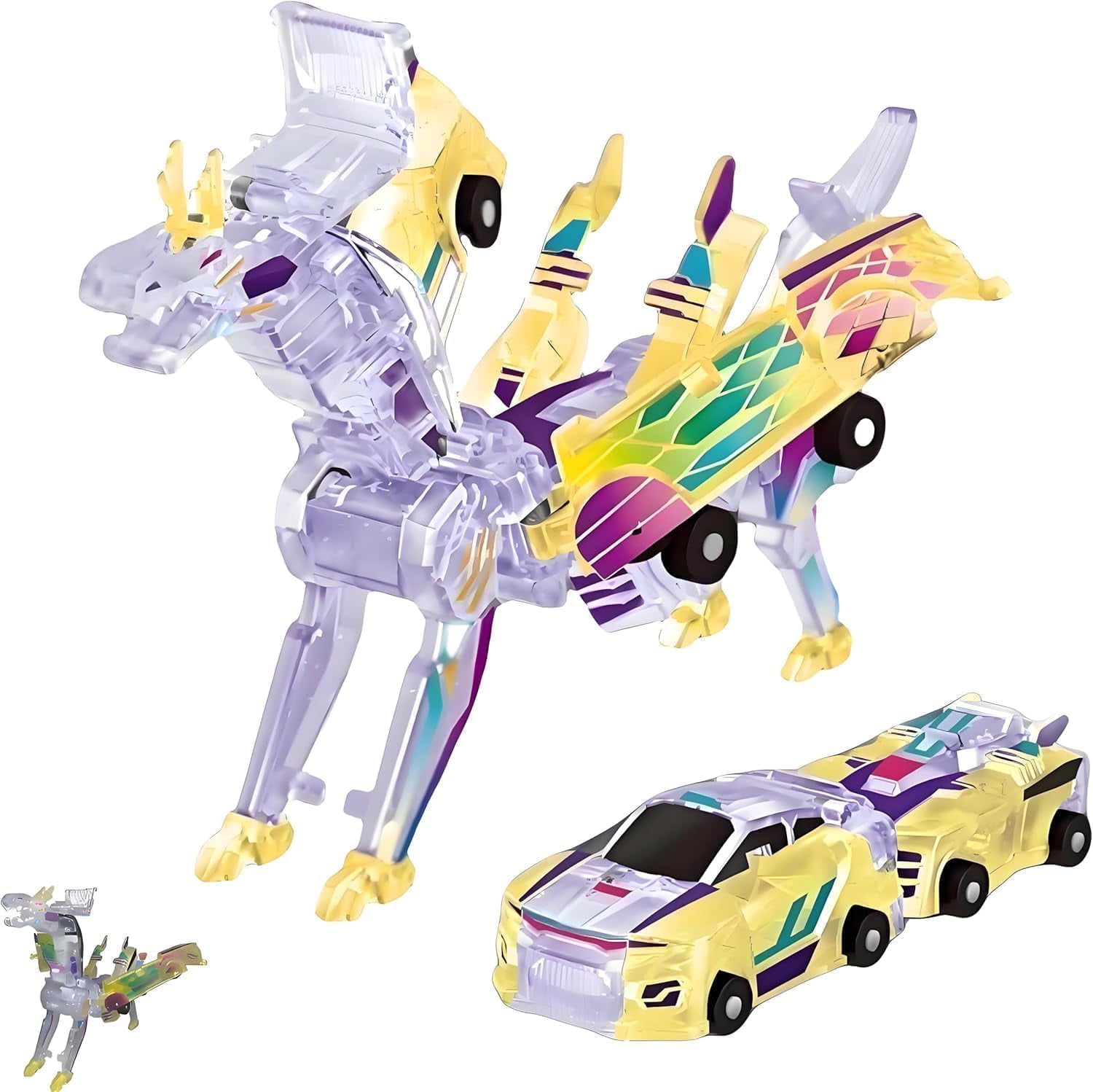 2026 Dinosaur Transforming Car Toy, Magnetic Cars Transform into ...