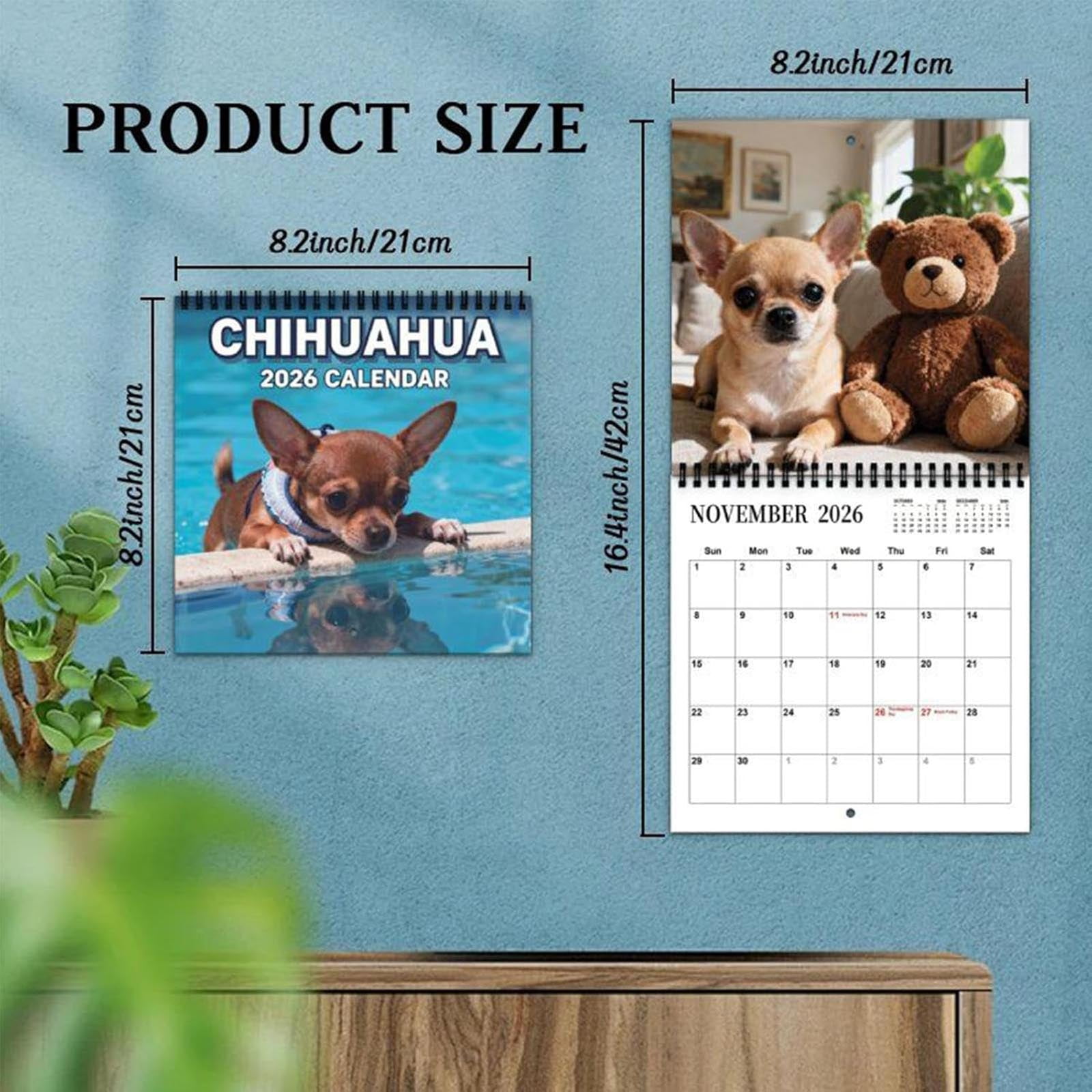 2026 Dog-Themed Wall Calendar - Monthly Planner With High-Definition ...
