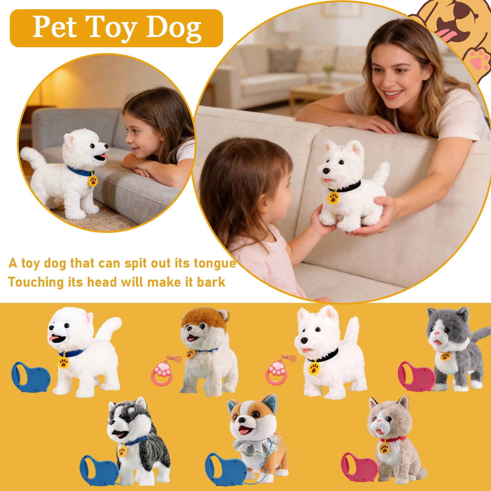 2026 Dog Toy , Interactive Plush Dog Toy, Electric Singing Stuffed ...