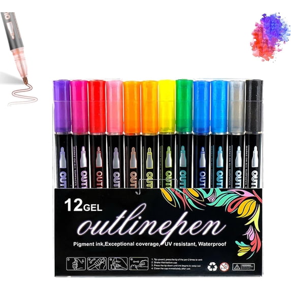 2026 Dreamy Sparkle Dual-Line Contour Pen, Dual-Line Highlighter ...