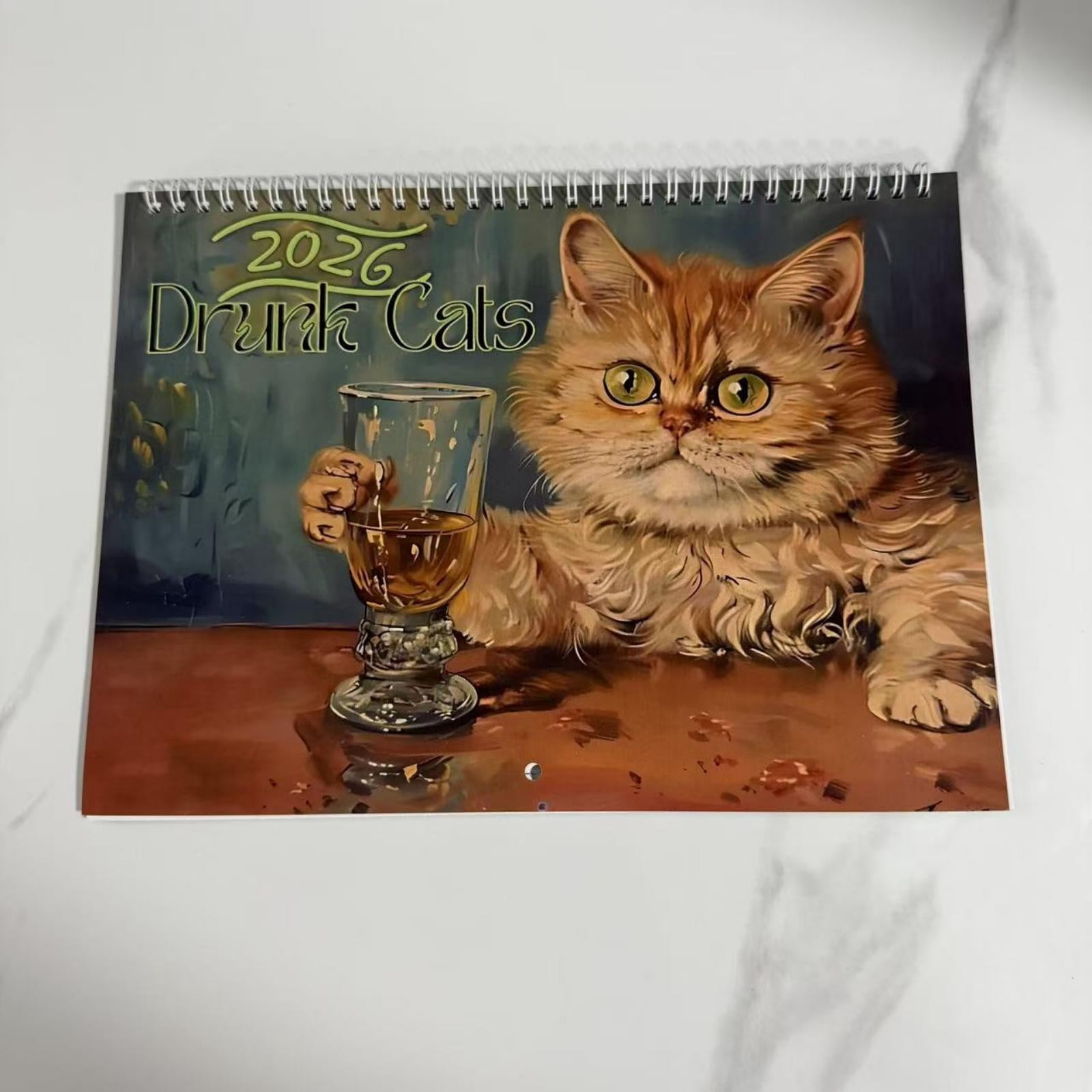 2026 Drunk Cats Calendar - Funny Drunken Cat Calendar 2026 | Monthly ...