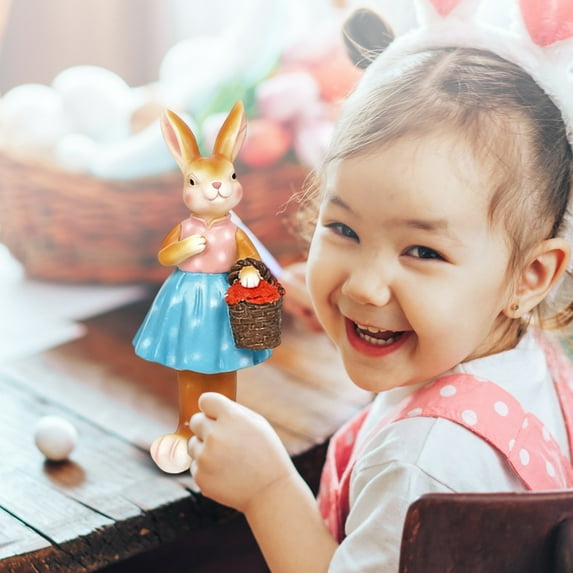 2026 Easter Bunny Cartoon Figurines With 4 Unique Outfits - 4 Styles ...