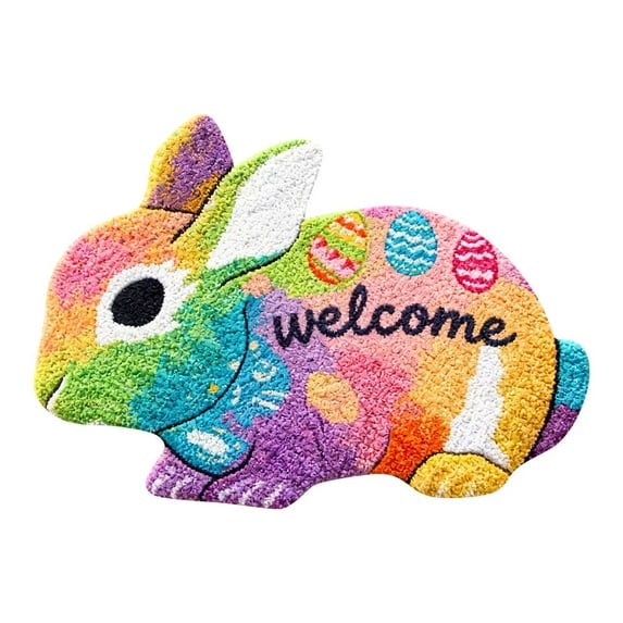 2026 Easter Bunny Shaped Welcome Mat Absorbent And Durable Easter Mat ...