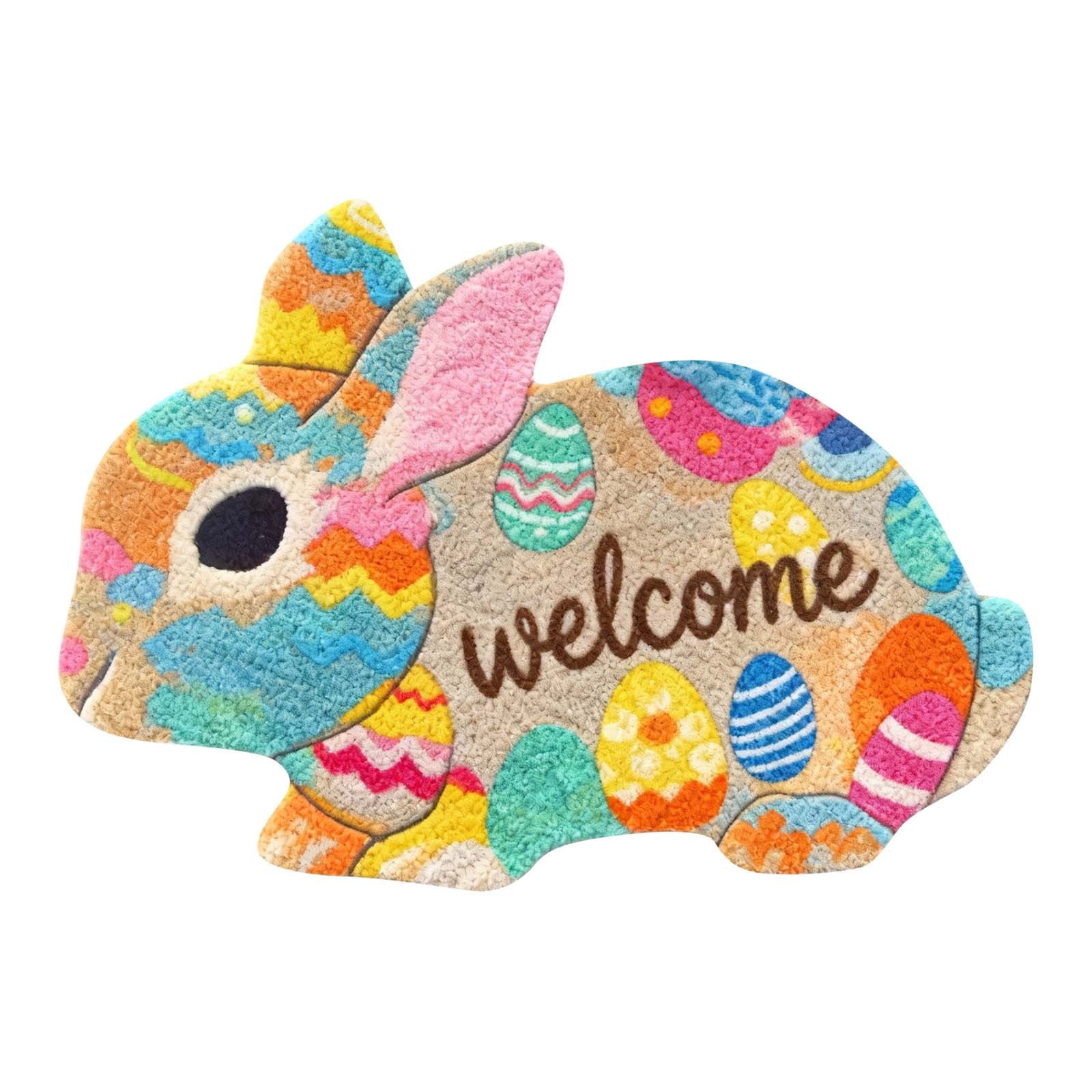 2026 Easter Bunny Shaped Welcome Mat Absorbent And Durable Easter Mat ...