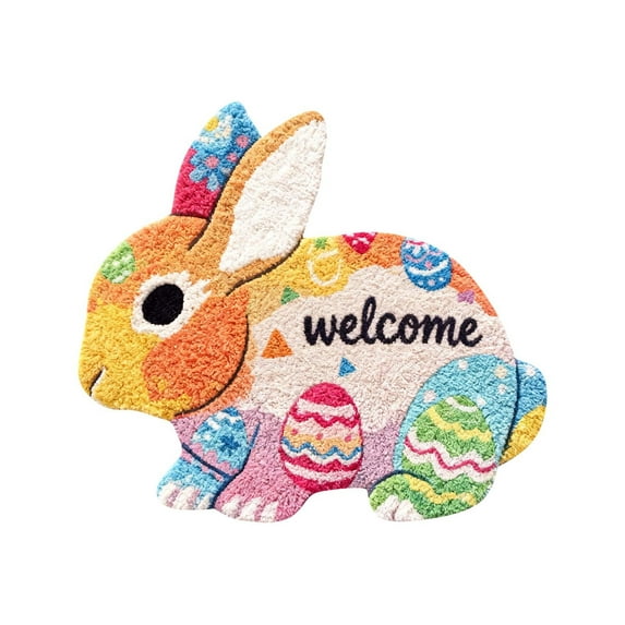2026 Easter Bunny Shaped Welcome Mat Absorbent And Durable Easter Mat ...