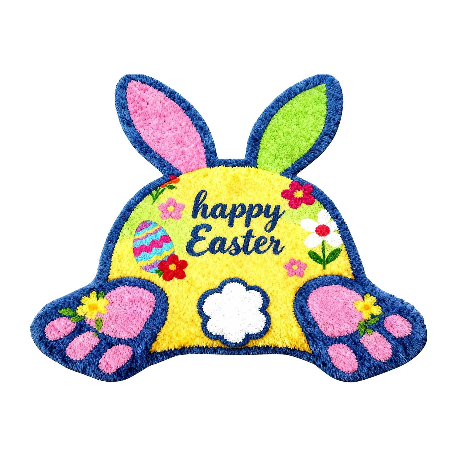 2026 Easter Bunny With A Shaped Welcome Mat Absorbent Non And Durable ...