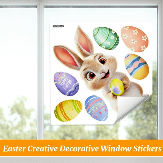 2026 Easter Decorations Creative Decorative Window Stickers Pvc Wall ...