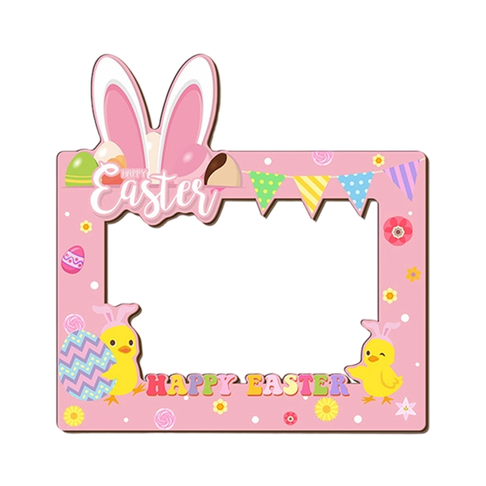 2026 Easter Decorations,Easter Theme Wooden Photo Frame Egg Party Photo ...