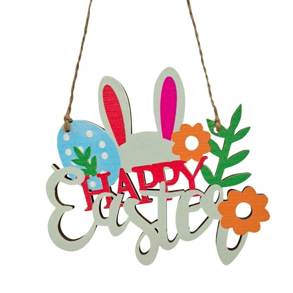 2026 Easter Decorations,Wooden Easter Bunny Cute Party Crafts Wooden ...