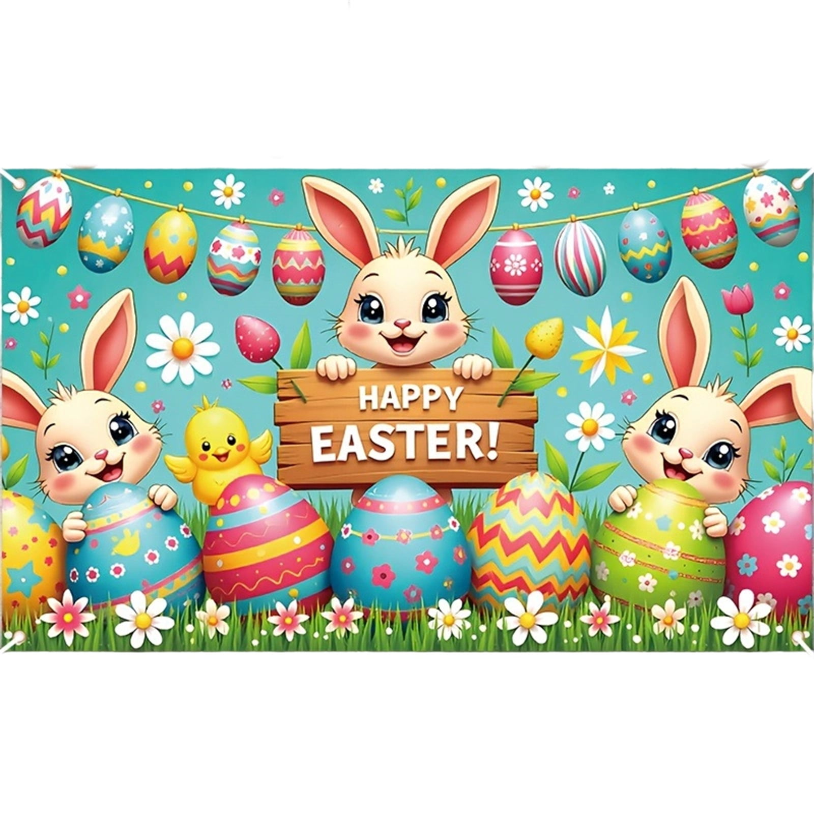 2026 Easter Flag Banner Festive Decoration - Includes 2 Themes (Cute ...