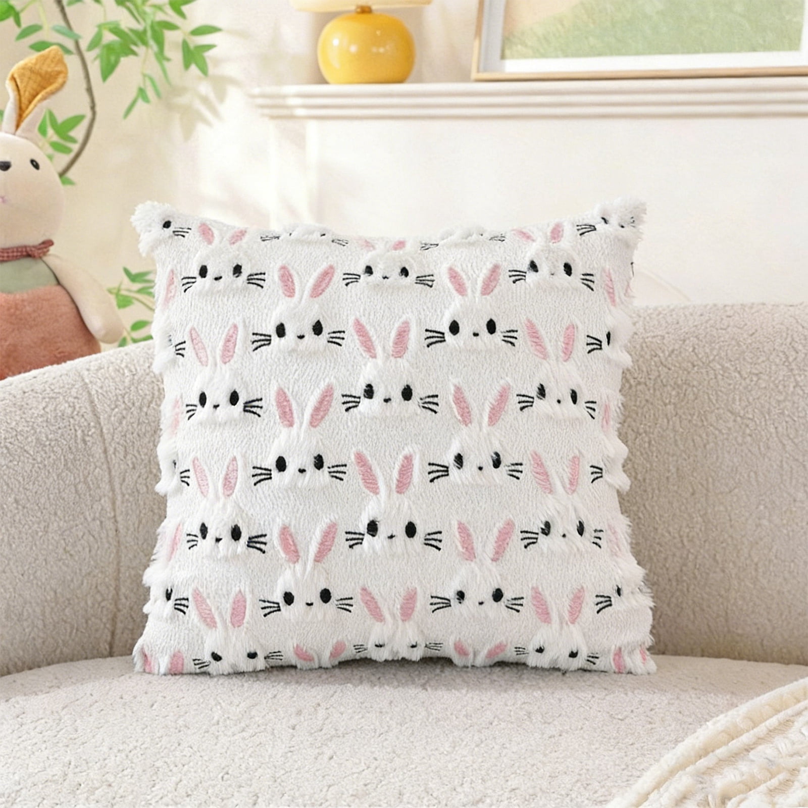 2026 Easter Pillow Covers,Easter Bunny Pillowcase,Plush Cushion,Fun ...