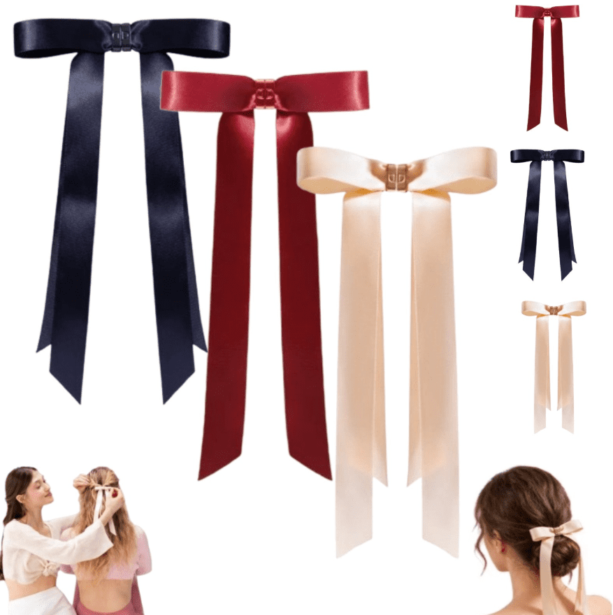 2026 Edition 3PC Magnetic Bow Hair Clips for Women 13.78 In Large Bow ...