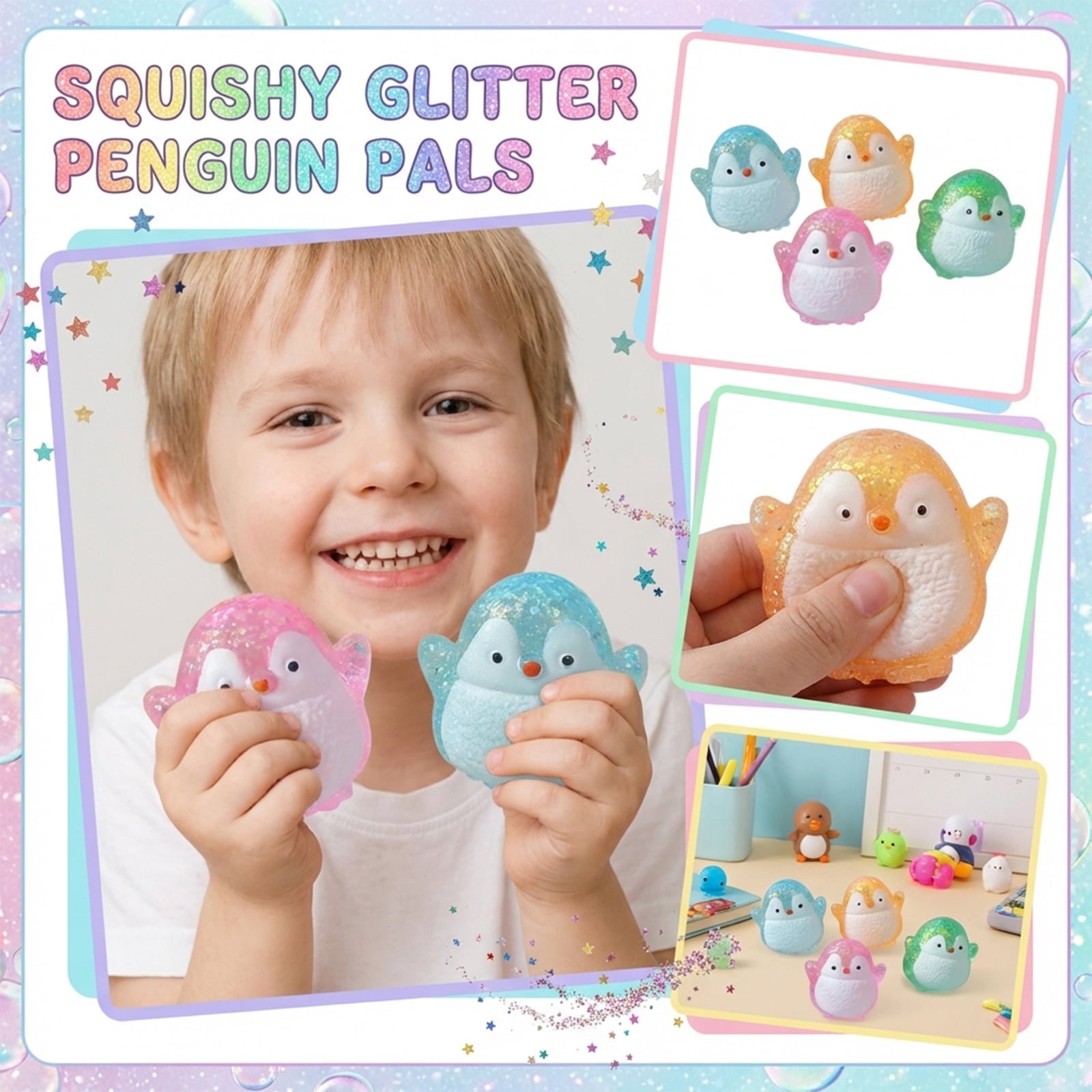 2026 Edition Kawaii Glitter Penguin Squeeze, High-Quality Silicone ...