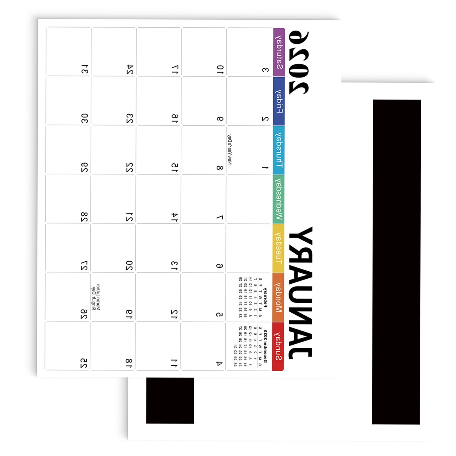 2026 Educational Wall Hanging Calendar English Reading Thick Paper Easy ...
