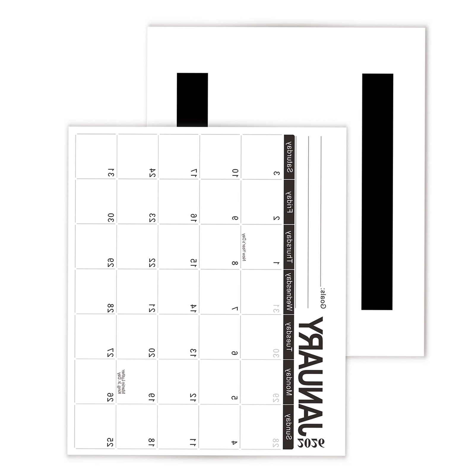 2026 Educational Wall Hanging Calendar English Reading Thick Paper Easy ...