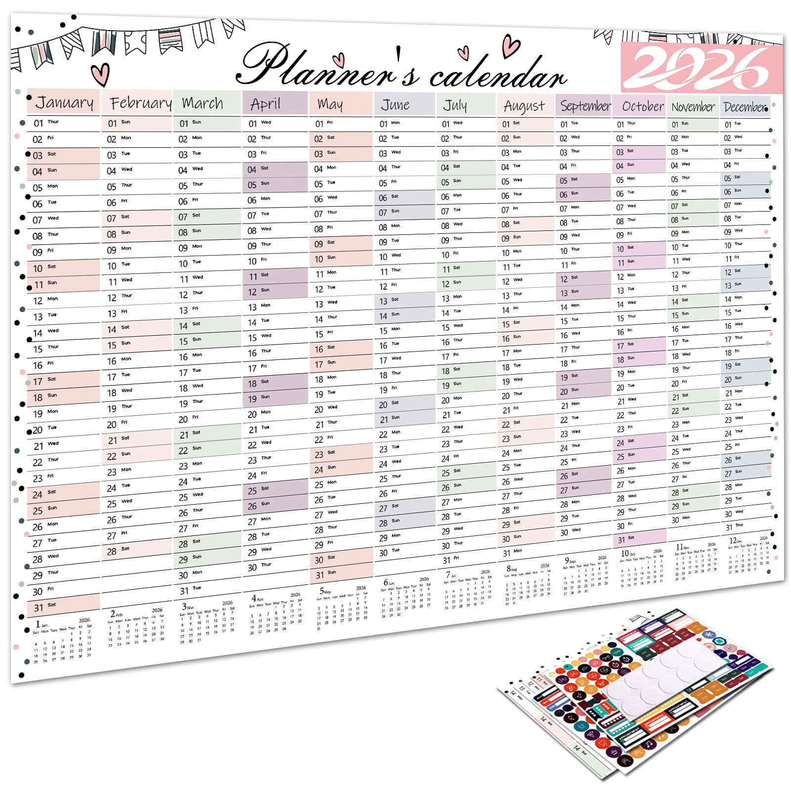 2026 Educational Wall Schedule Planner For Classrooms English Reading ...