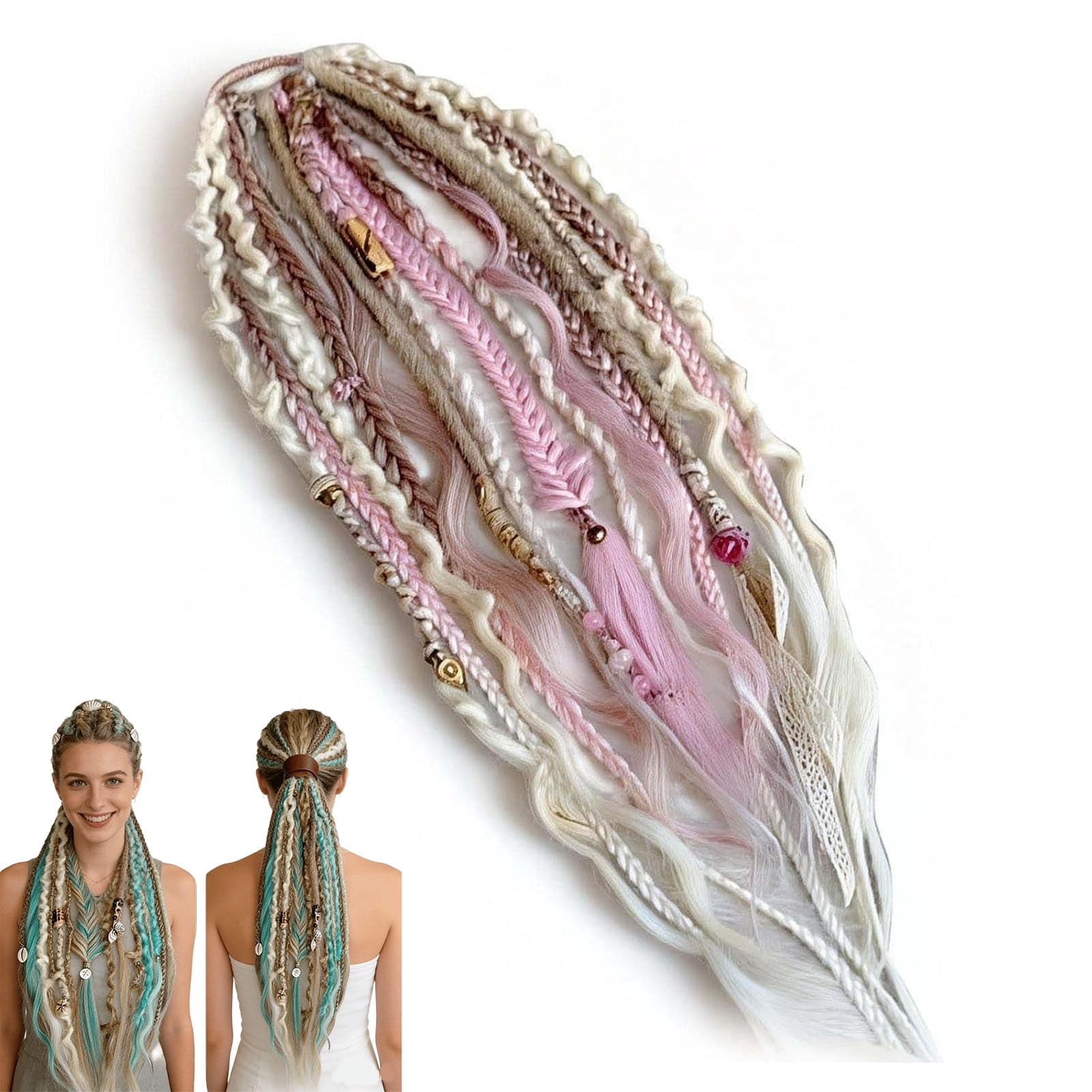 2026 Elastic Dread Ponytail Salty-Soul, 22" Boho Braided Ponytail ...
